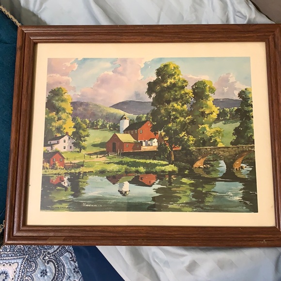 Wall Decor | Edna Palmer Engelhardt Barn Farm House Lake Mountains ...